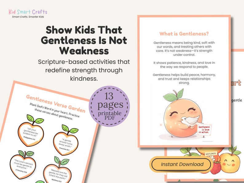 Fruit of the Spirit Gentleness Bible Lesson for Kids Christian Lesson ...