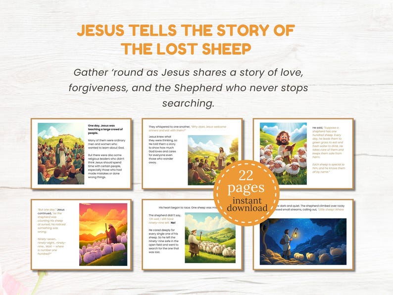 The Lost Sheep Bible Activity Pack Jesus Parable Worksheets Printable ...