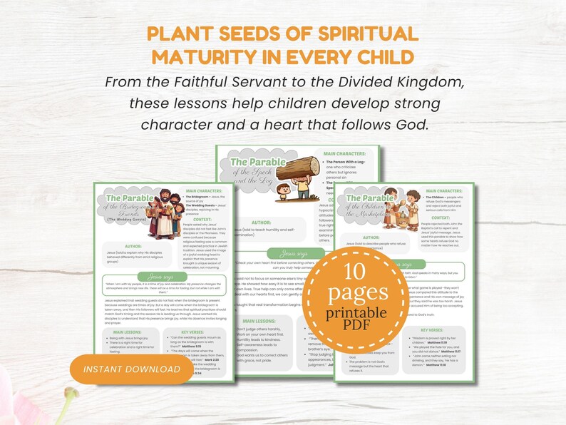 Jesus Parables About Growth and Obedience Study Guide Printable Bible ...