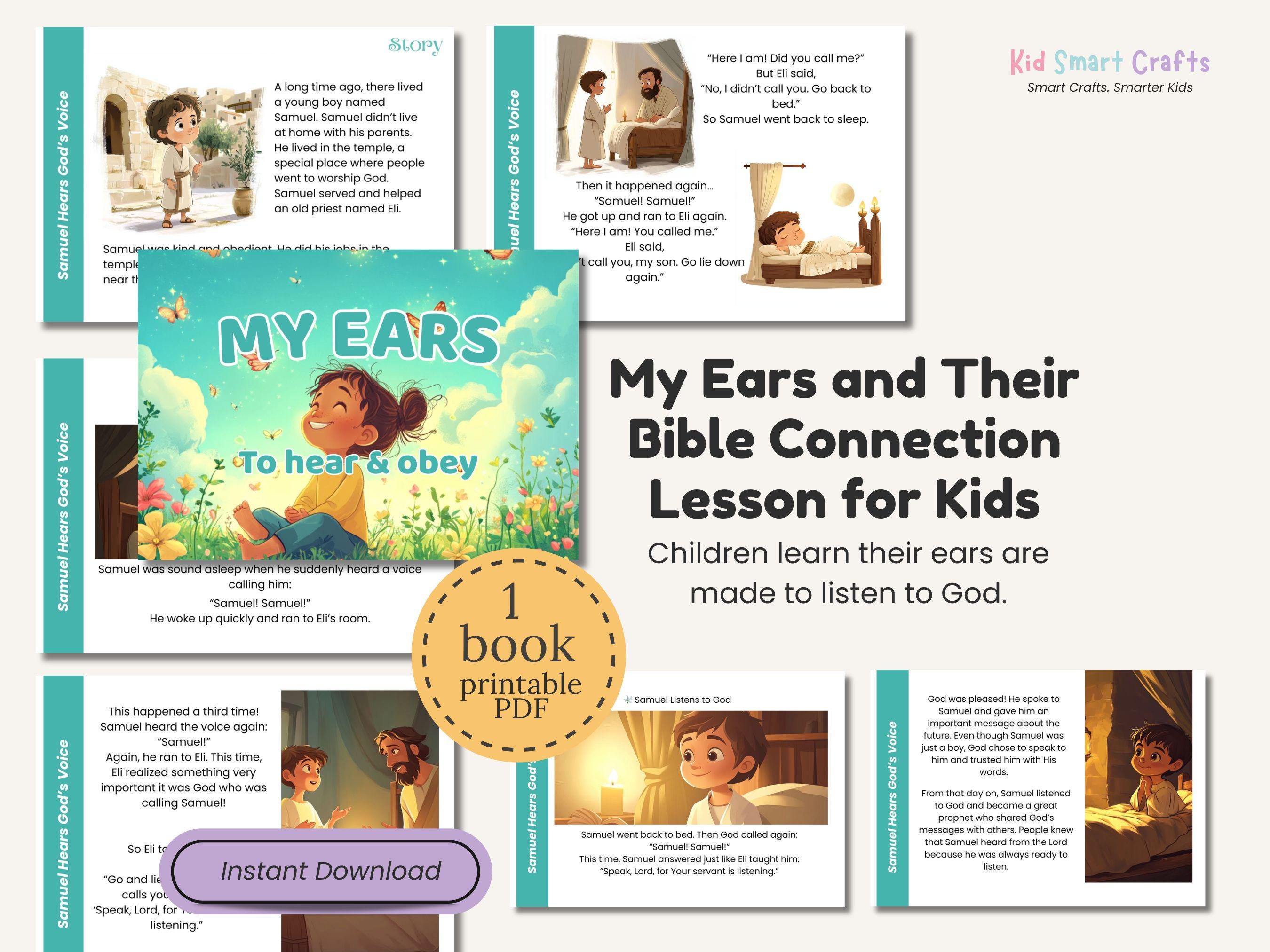 My Ears: Kids Bible Lesson Printable Bible Study for Kids Bible Story ...