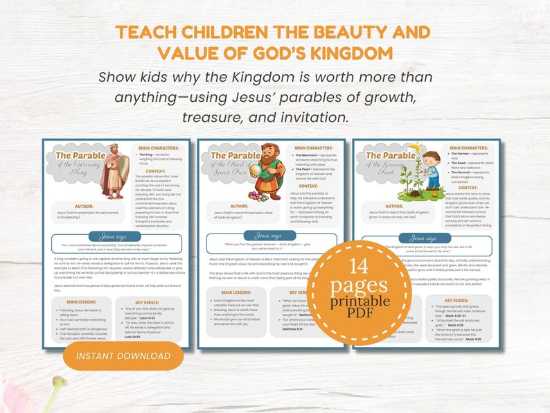 Kingdom of Heaven Parables Bible Study Guide for Kids Help Young ...
