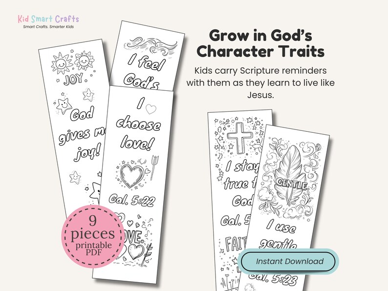 Fruits of the Spirit Bookmarks Coloring Christian Printable Bible ...