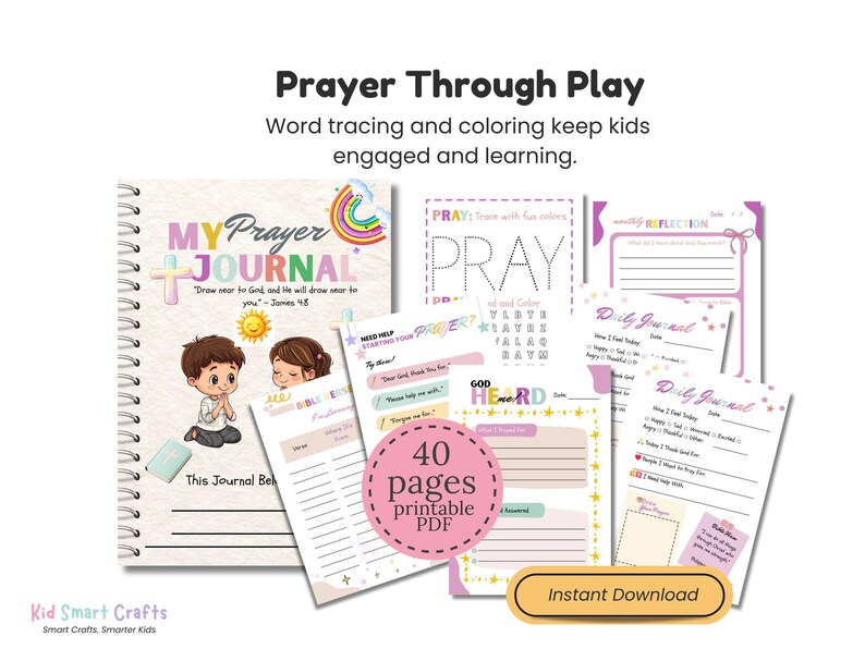 Kids Prayer Journal: 30-day Guided Christian Devotional (digital PDF ...