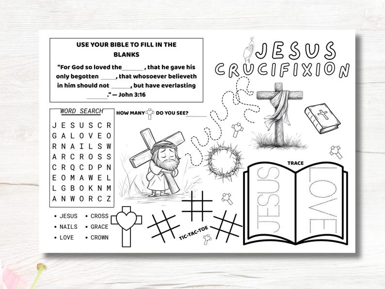 BUNDLE Life of Jesus Printable Playmat for Christian Kids Bible Story ...