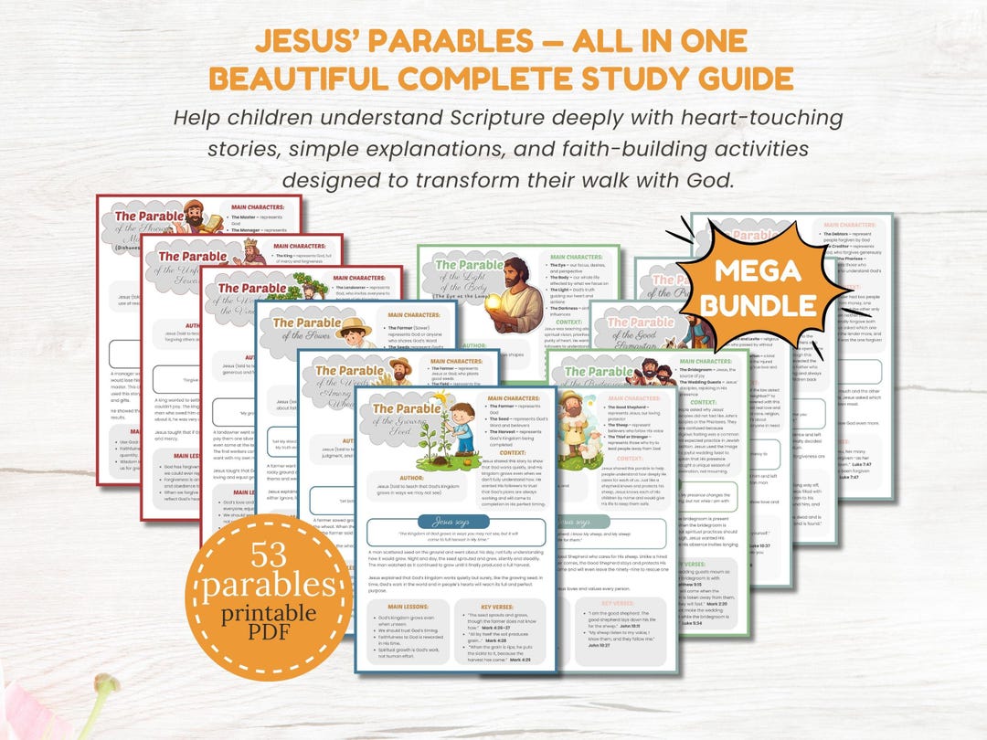 Jesus Parables Bible Study Guide for Christian Kids Jesus Stories ...