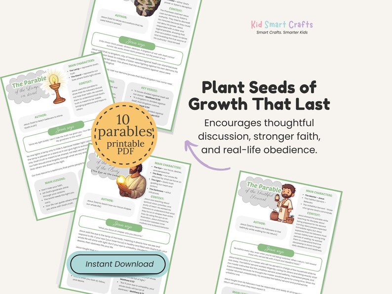 Jesus Parables About Growth and Obedience Study Guide Printable Bible ...