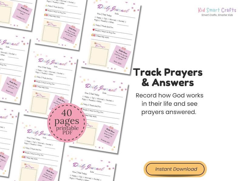 Kids Prayer Journal: 30-day Guided Christian Devotional (digital PDF ...