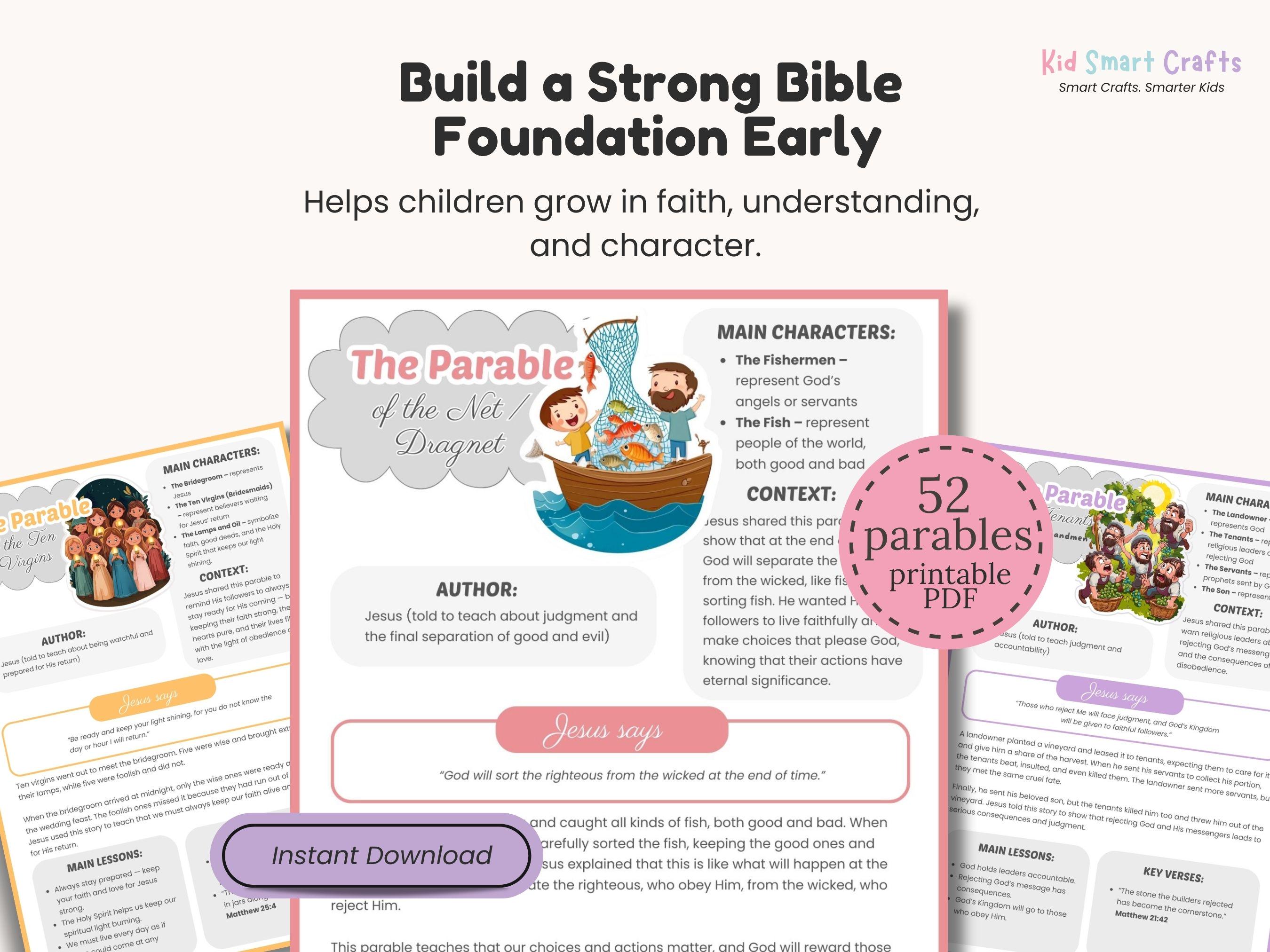 COMPLETE SET: Jesus Parables Printable Bible Study Guide Jesus Teaching ...