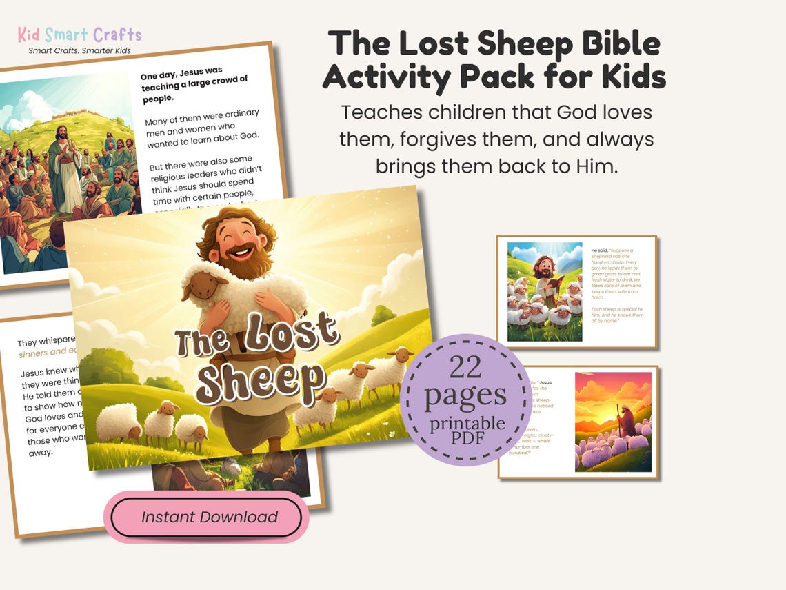 The Lost Sheep Bible Story Activity Pack Jesus Parable Worksheets ...