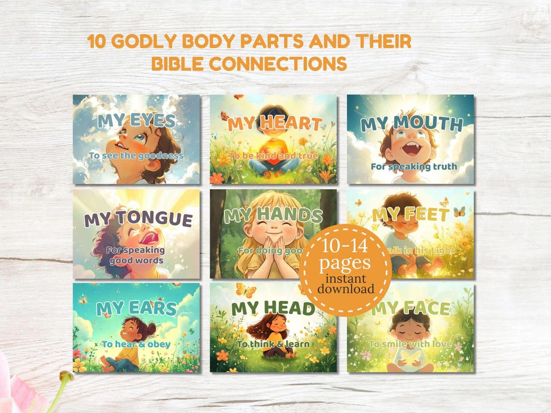 Printable Bible Lessons for Kids Physical Body Parts & Their Bible ...