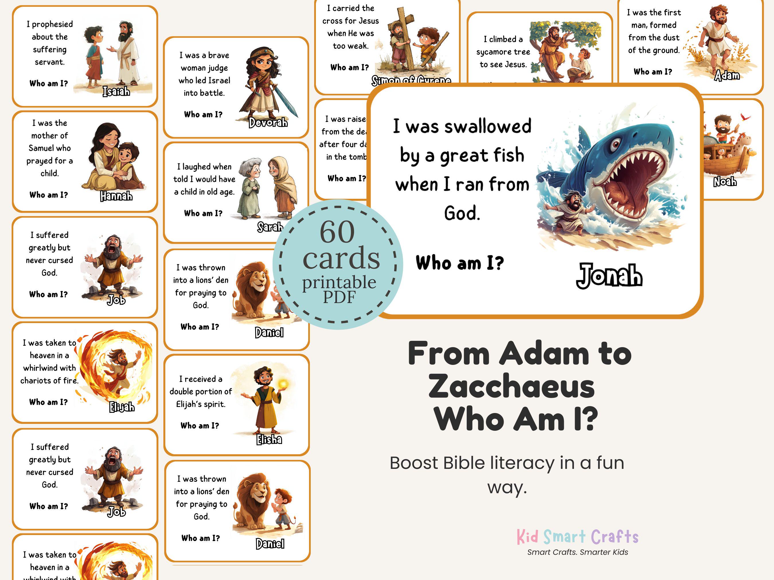 Guess the Bible Character Flash Cards Bible Games for Kids Christian ...