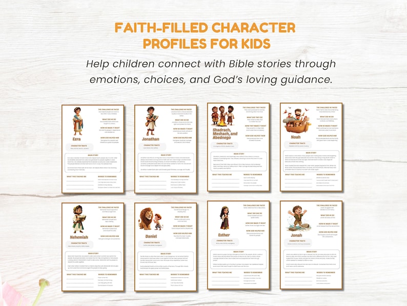 Old Testament Bible Character Study Pack for Kids Bible Lessons ...