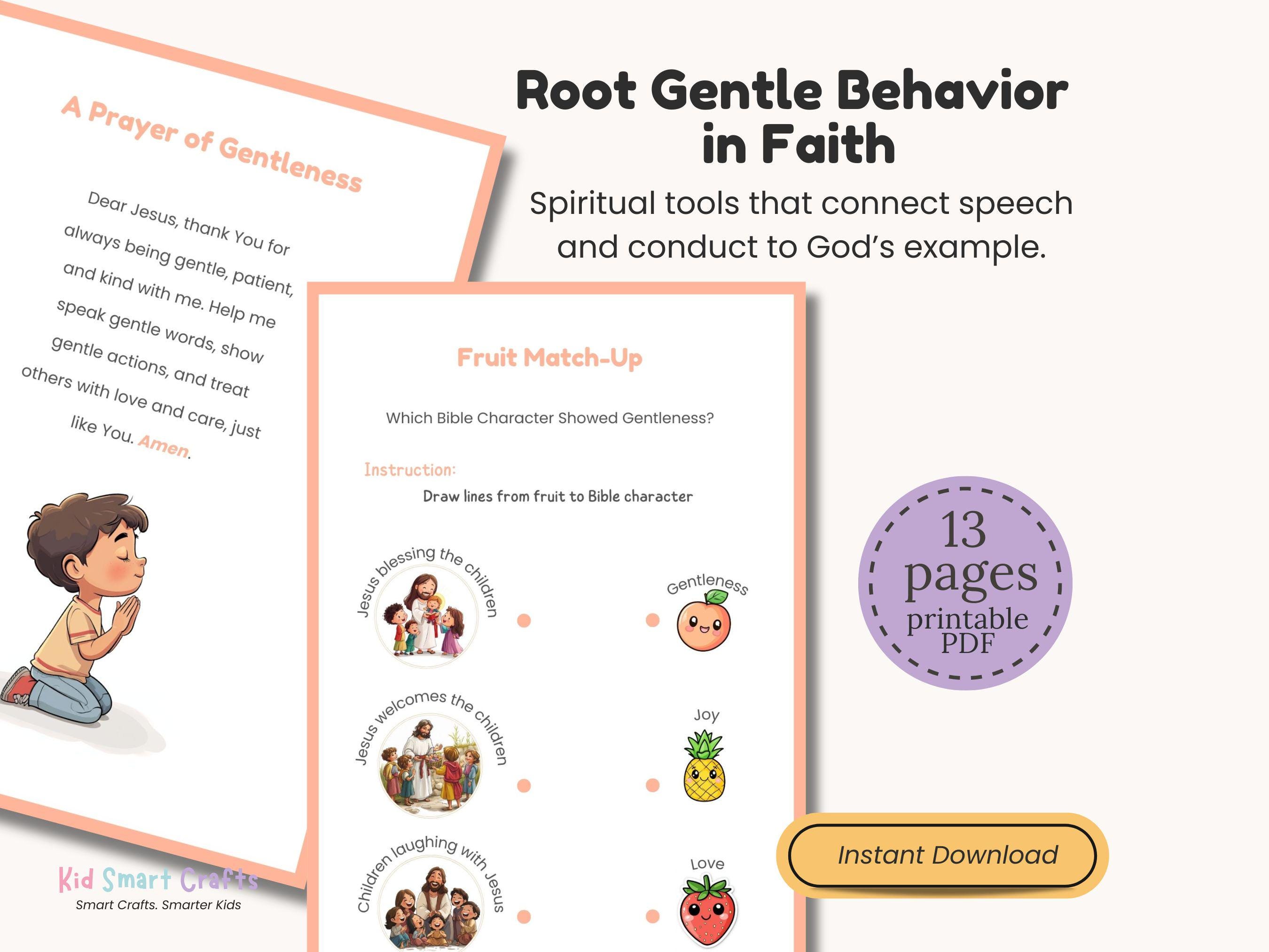 Fruit of the Spirit Gentleness Bible Lesson for Kids Christian Lesson ...