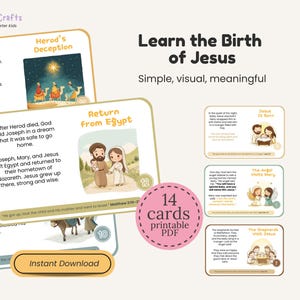 Nativity Story Sequencing Cards Set Jesus' Birth Storytelling Printable ...