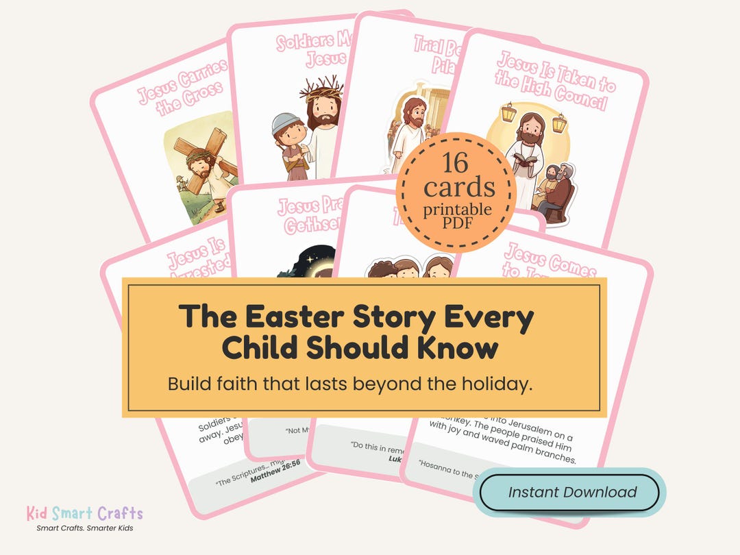 Christian Easter Printable Jesus Resurrection Story Cards Pack for ...