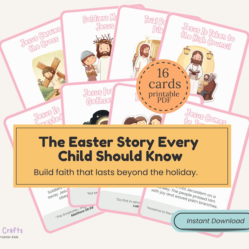 Easter Story Flash Cards - Etsy