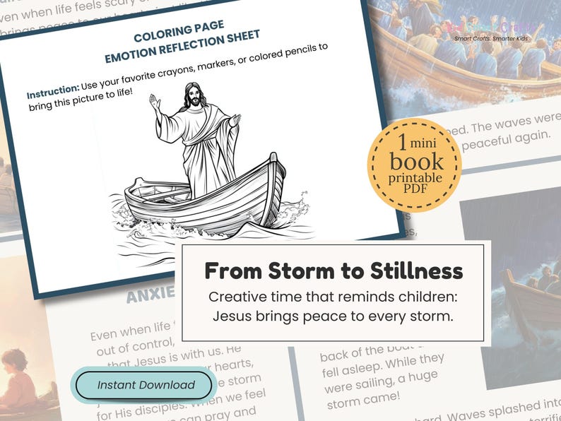 Jesus Calms the Storm Kids Bible Lesson Printable Homeschool Lessons ...