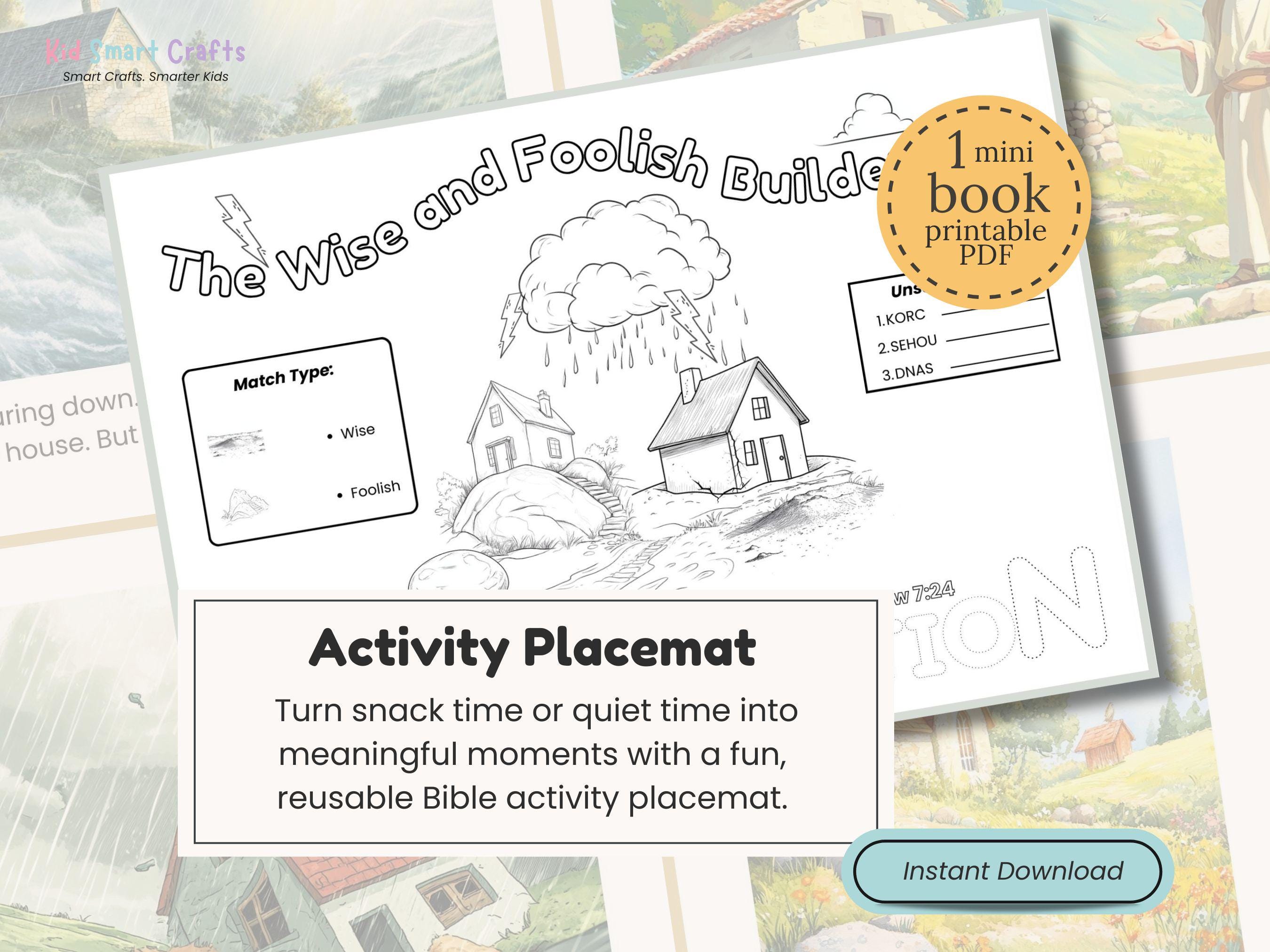 The Wise and Foolish Builders Activity Pack Bible Lessons for Kids ...