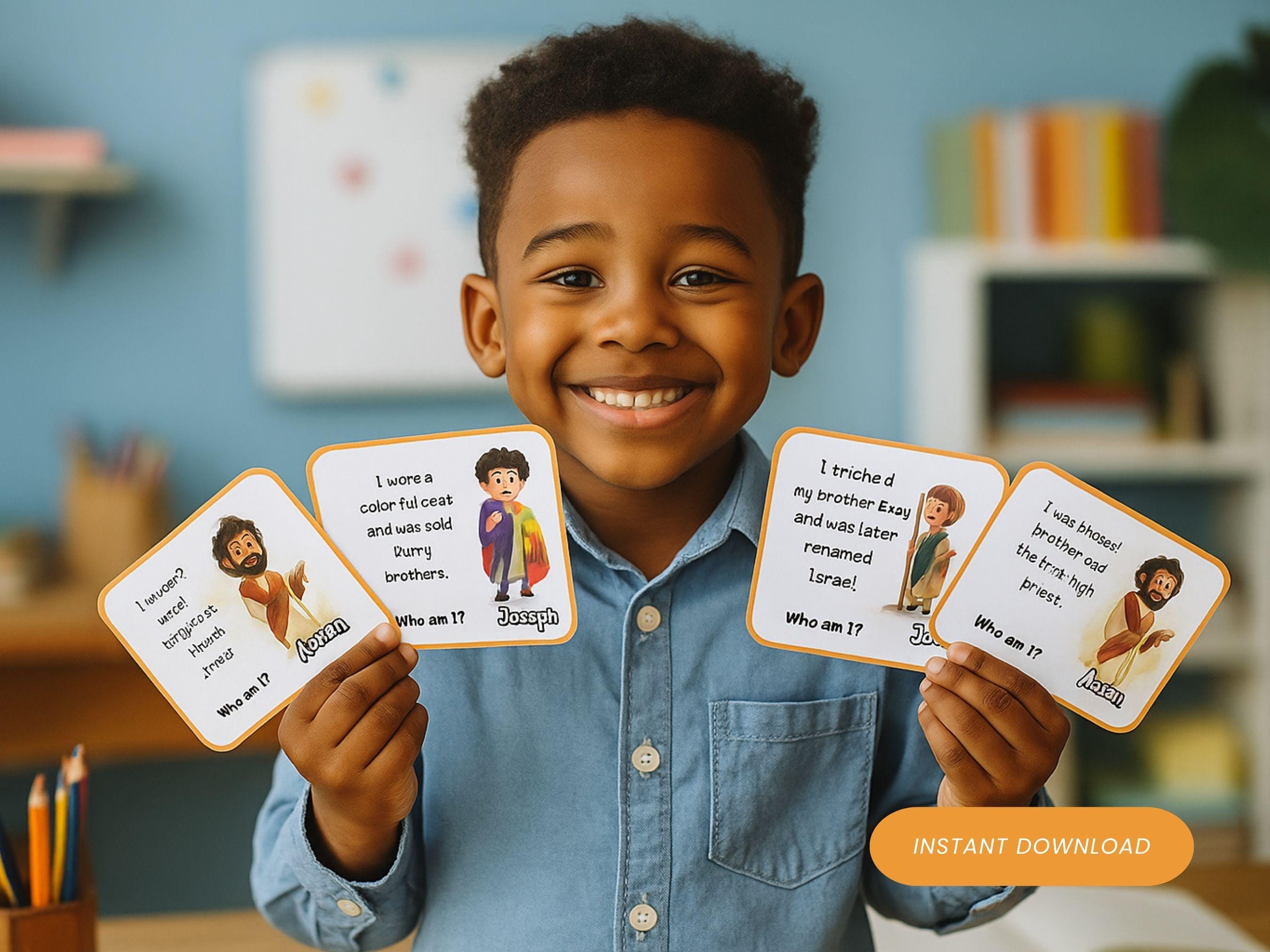 Guess the Bible Character Flash Cards Bible Games for Kids Christian ...