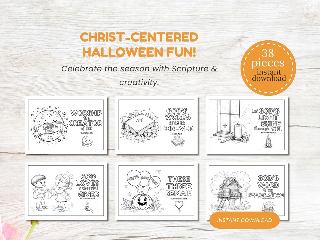 Christian Halloween Coloring Pages for Kids Bible Verse Fall Coloring ...