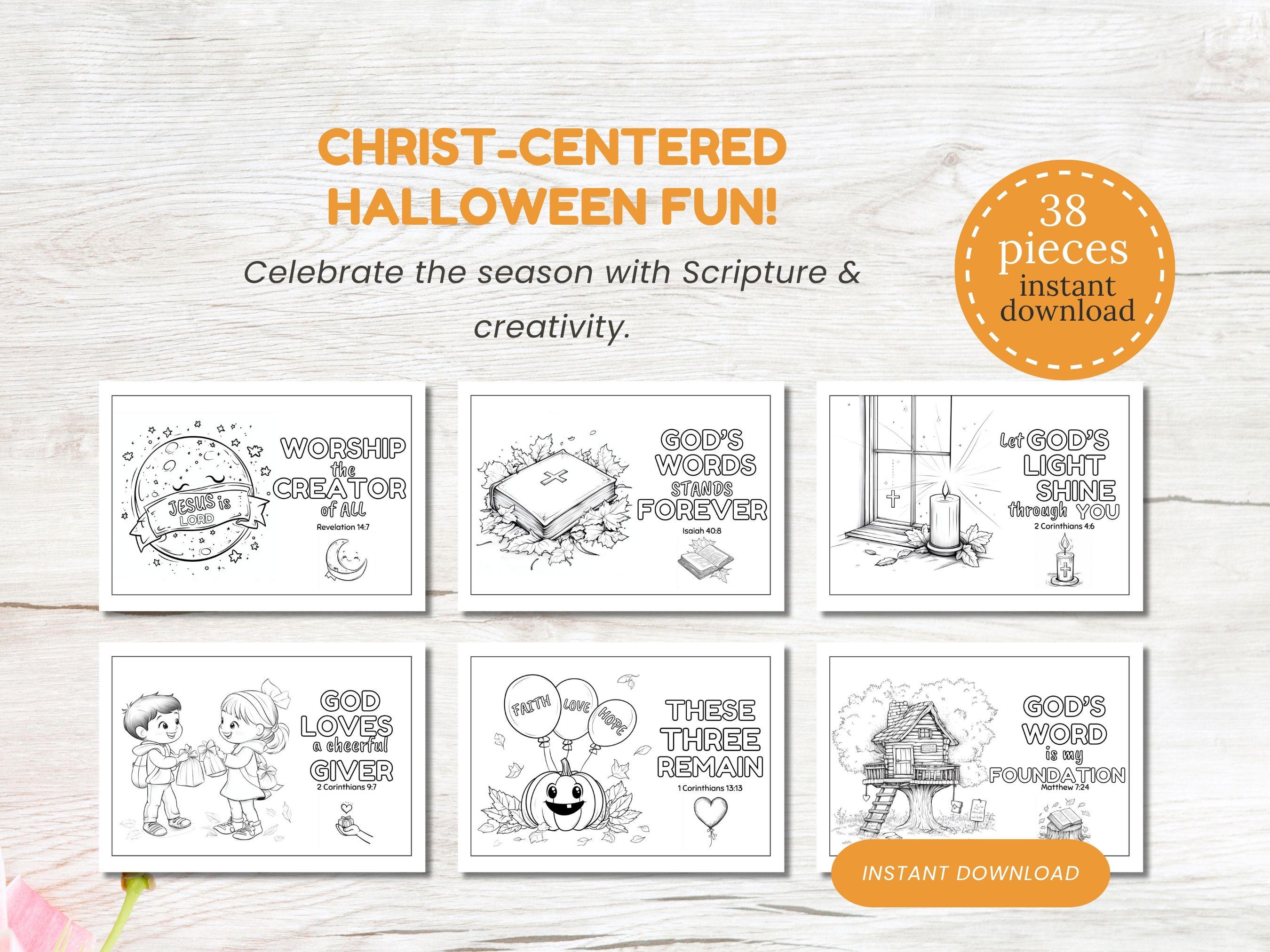Christian Halloween Coloring Pages for Kids Bible Verse Fall Coloring ...
