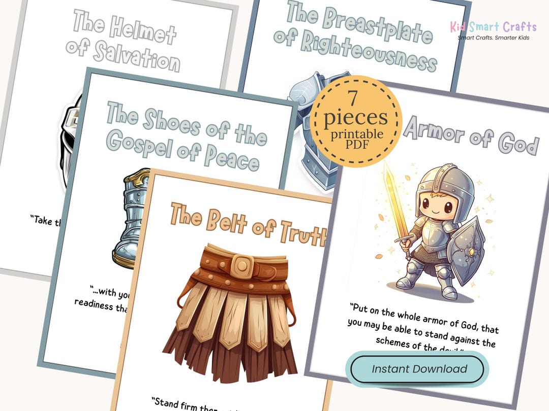 Armor of God Wall Art Set for Christian Kids Classroom Bible Verse Wall ...