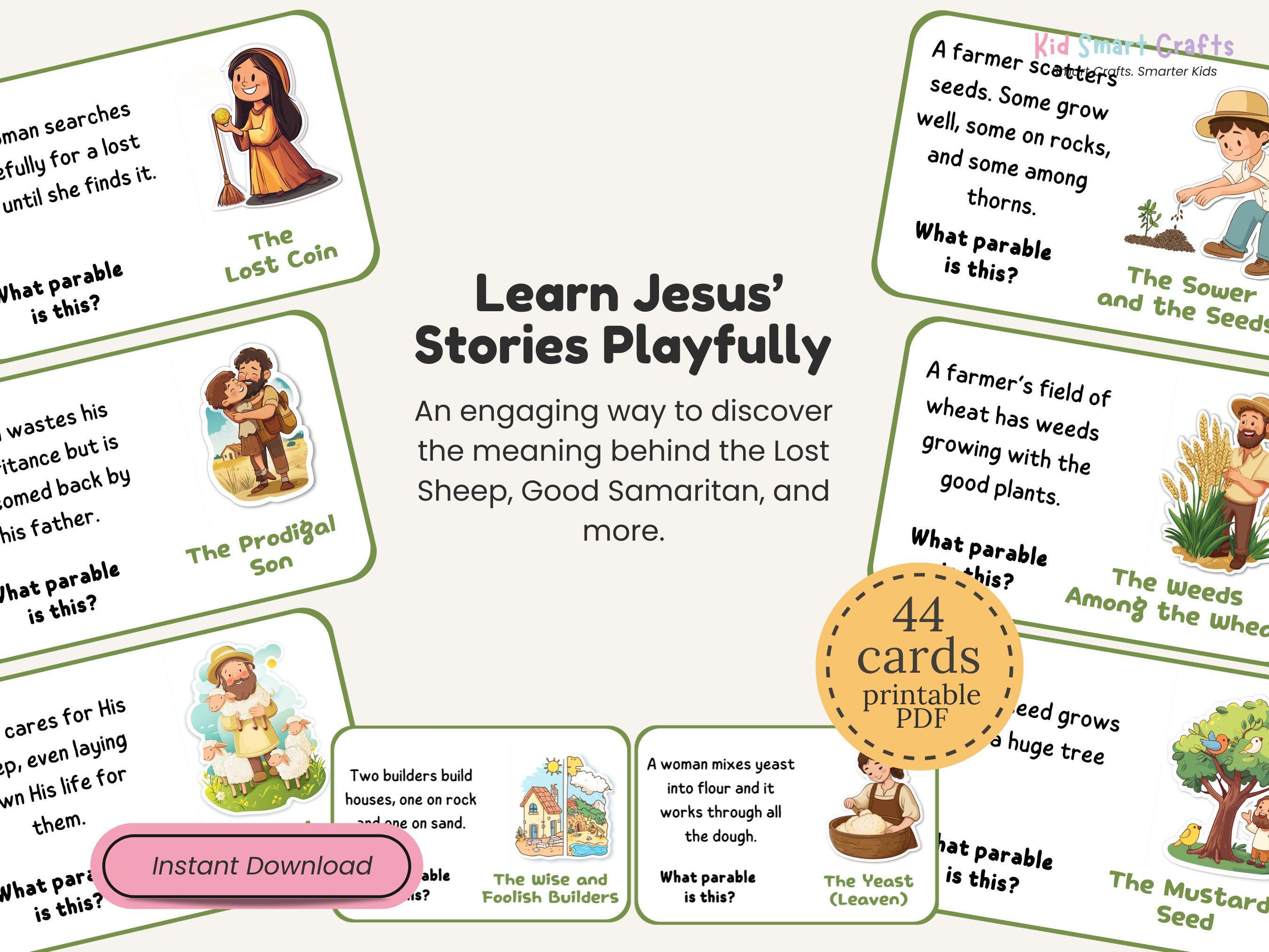 Jesus Parables Guessing Game Cards Fun Bible Games for Christian Kids ...