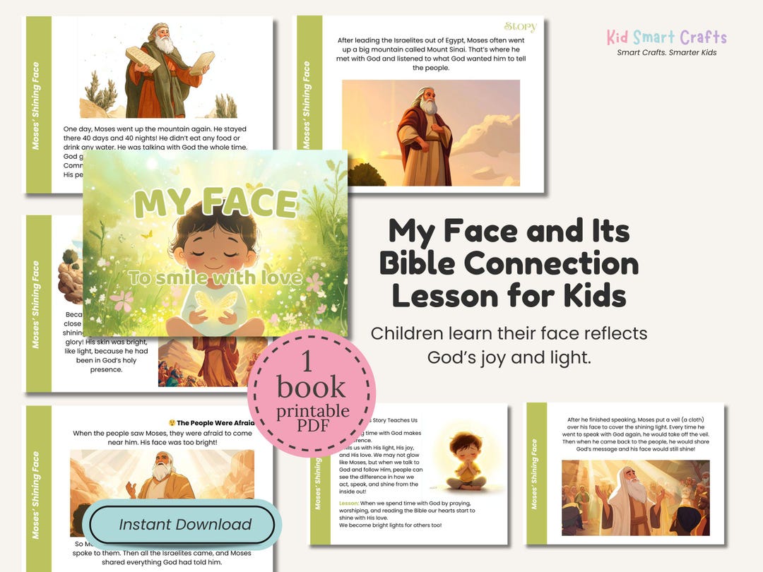 My Face: Kids Bible Lesson Jesus Story of Moses Shining Face Printable ...