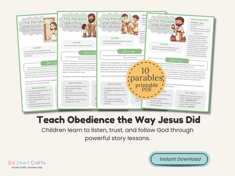 Jesus Parables About Growth and Obedience Study Guide Printable Bible ...