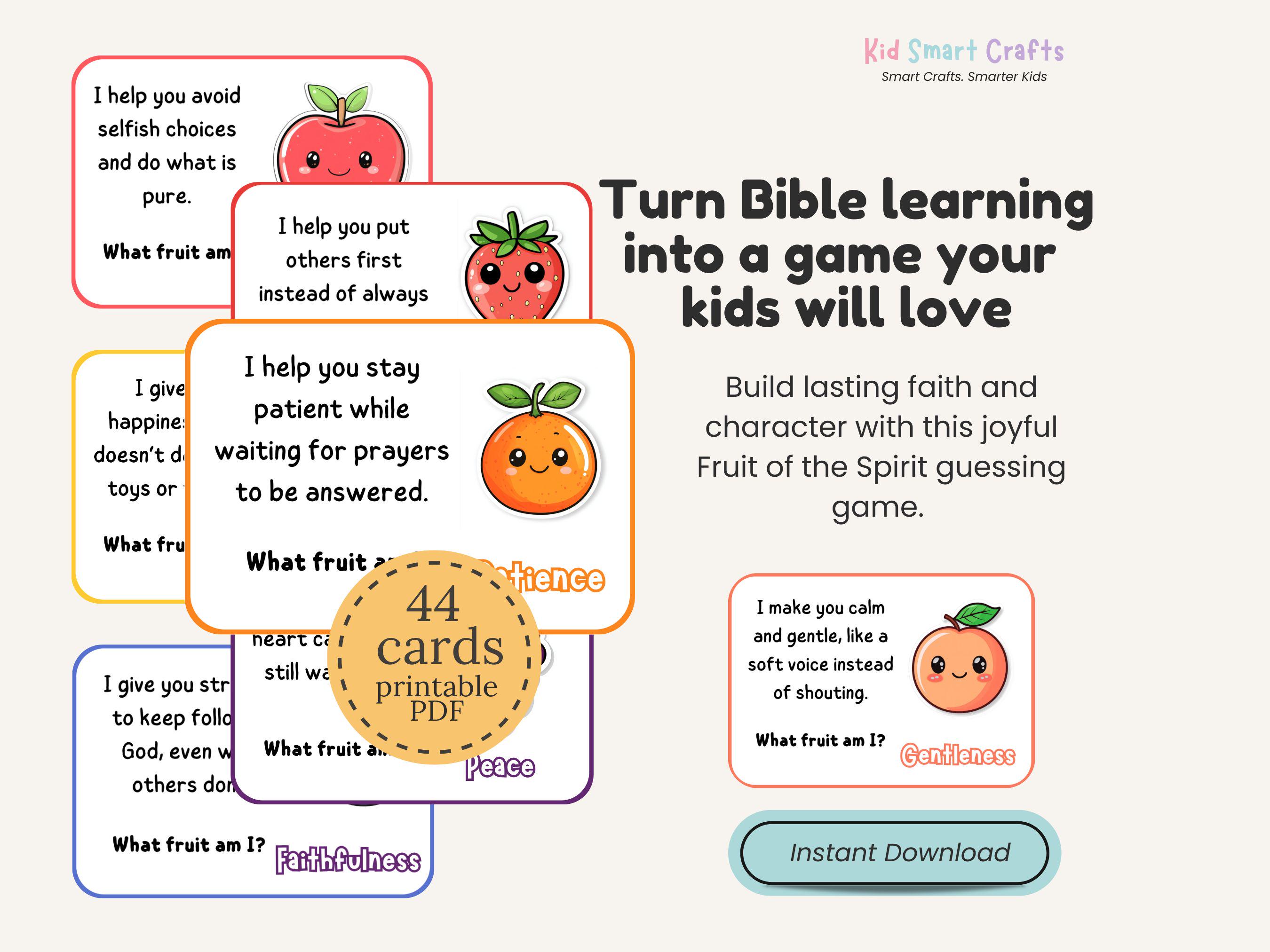 Fruit of the Spirit Fun Guessing Game Bible Activity for Christian Kids ...