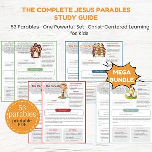 Jesus Parables Bible Study Guide for Christian Kids Jesus Stories ...