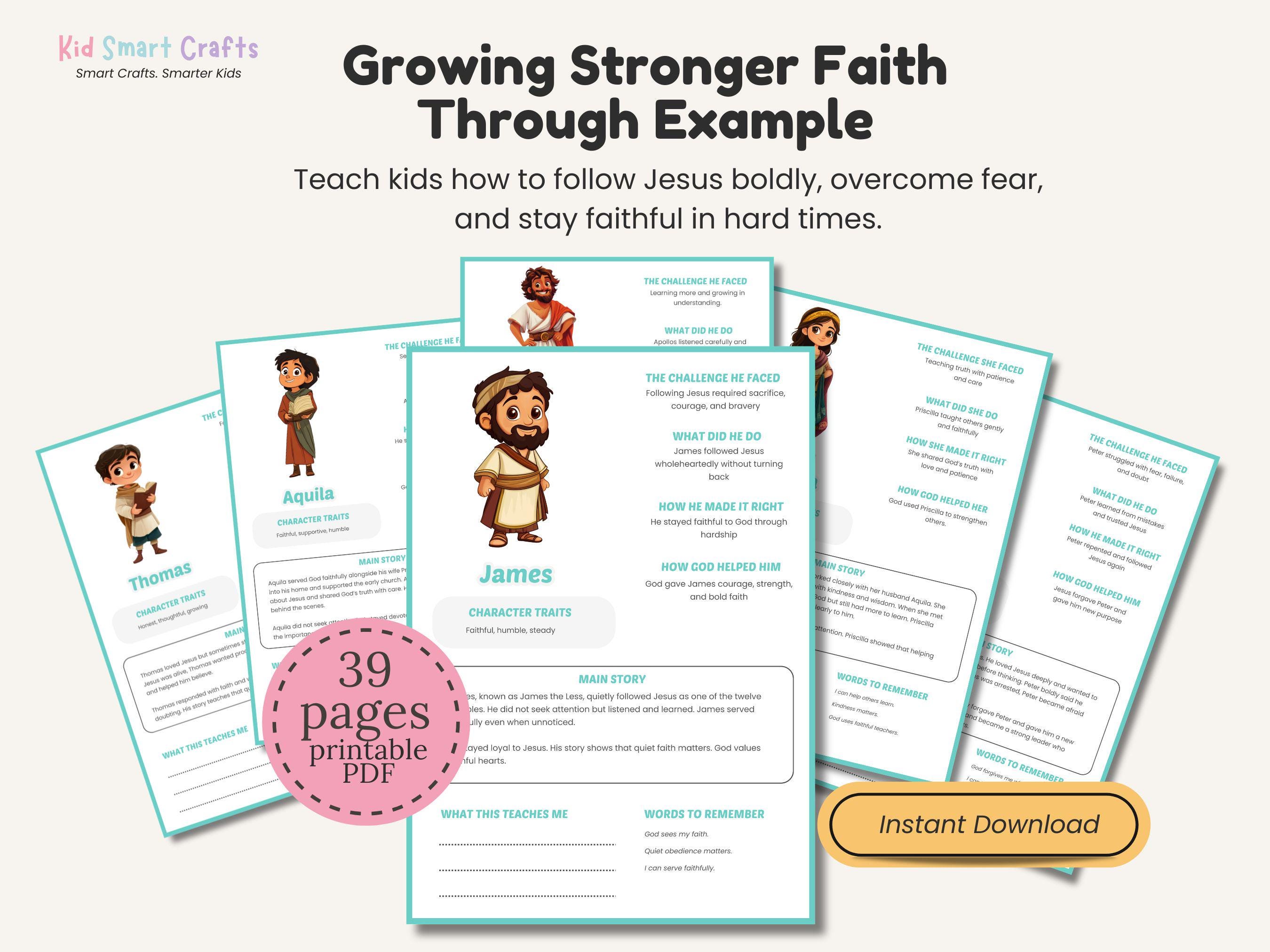 New Testament Bible Characters Study Guide Pack for Kids Bible Lessons ...