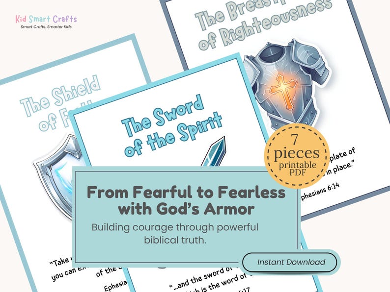 Armor of God Wall Art Set for Christian Kids Classroom Bible Verse Wall ...
