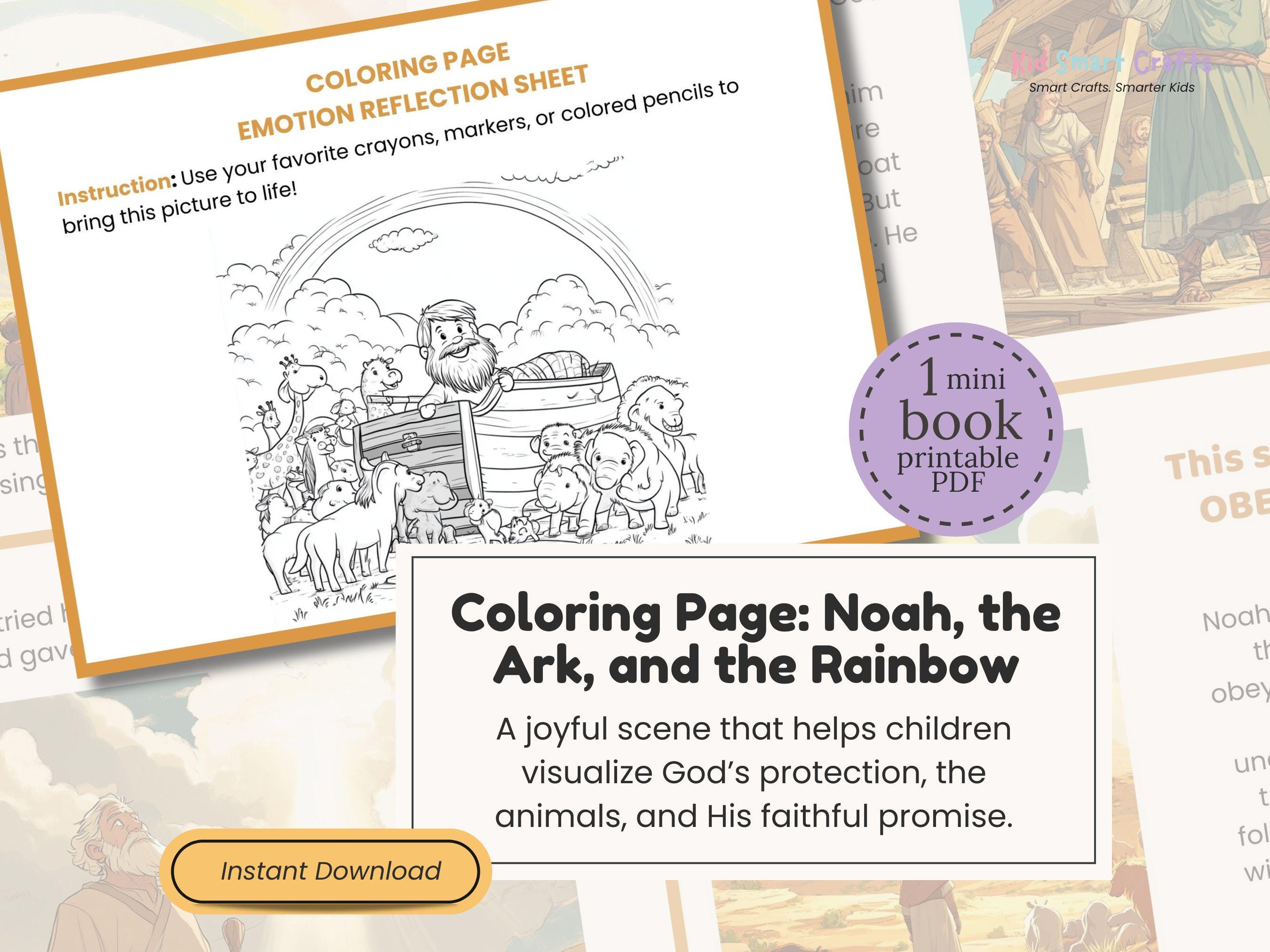 Noah’s Ark Bible Story Mini Book Printable Bible Lesson for Christian ...