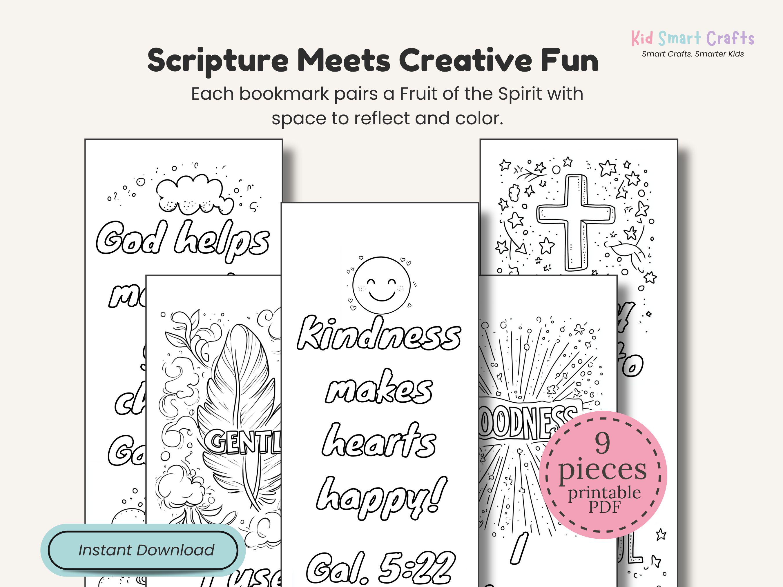 Fruits of the Spirit Bookmarks Coloring Christian Printable Bible ...