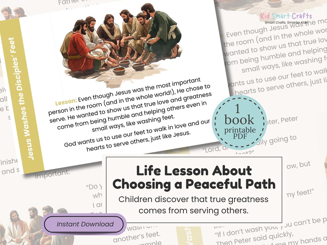 My Feet: Kids Bible Lesson Guide Jesus Story Jesus Washes Disciples ...