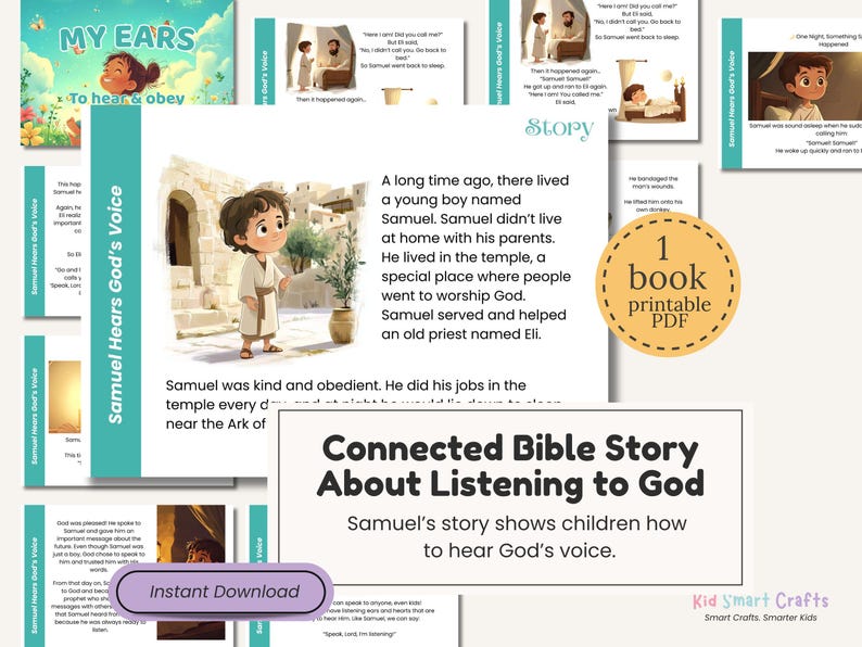 My Ears: Kids Bible Lesson Printable Bible Study for Kids Bible Story ...