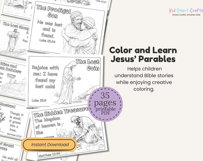 Parables of Jesus Coloring Pages, List of Jesus' 56 Parables in the ...