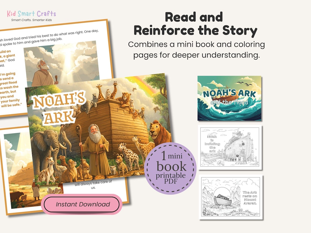 Noah's Ark Bible Story Printable Sheets Noah’s Ark Christian Coloring ...