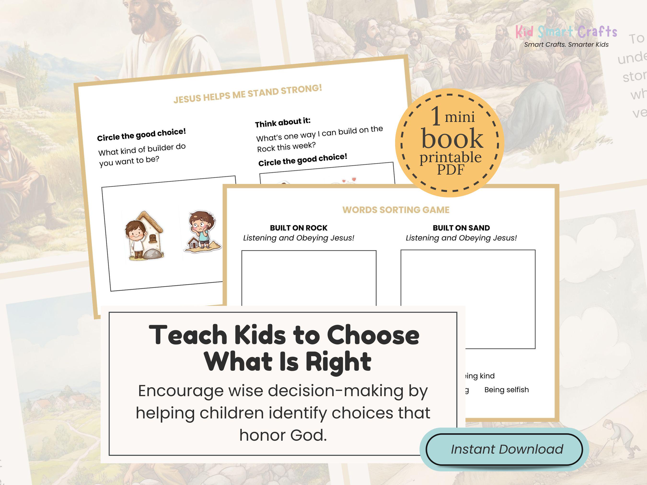 The Wise and Foolish Builders Activity Pack Bible Lessons for Kids ...