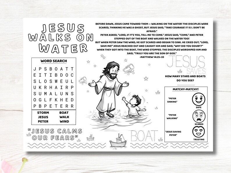 BUNDLE Life of Jesus Printable Playmat for Christian Kids Bible Story ...