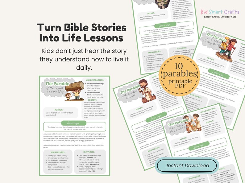 Jesus Parables About Growth and Obedience Study Guide Printable Bible ...