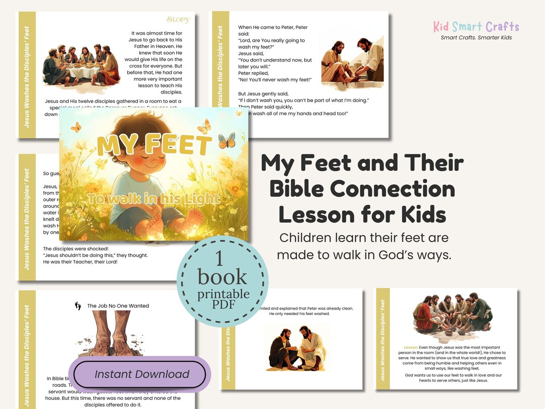 My Feet: Kids Bible Lesson Guide Jesus Story Jesus Washes Disciples ...