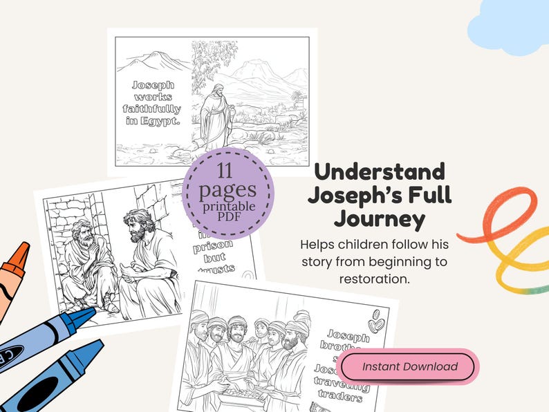 Joseph and His Brothers Bible Story Sequencing Coloring Pages Printable ...