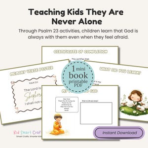 Psalm 23 Activity Pack for Kids Printable Bible Worksheets Sunday ...