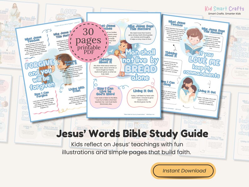 Jesus Bible Quotes Jesus Bible Study Guide Pack for Christian Kids ...