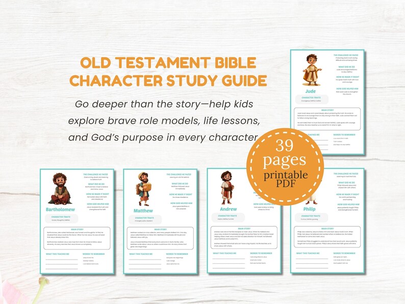 SUPER BUNDLE: Bible Characters Learning Pack for Kids Bible Flashcards ...
