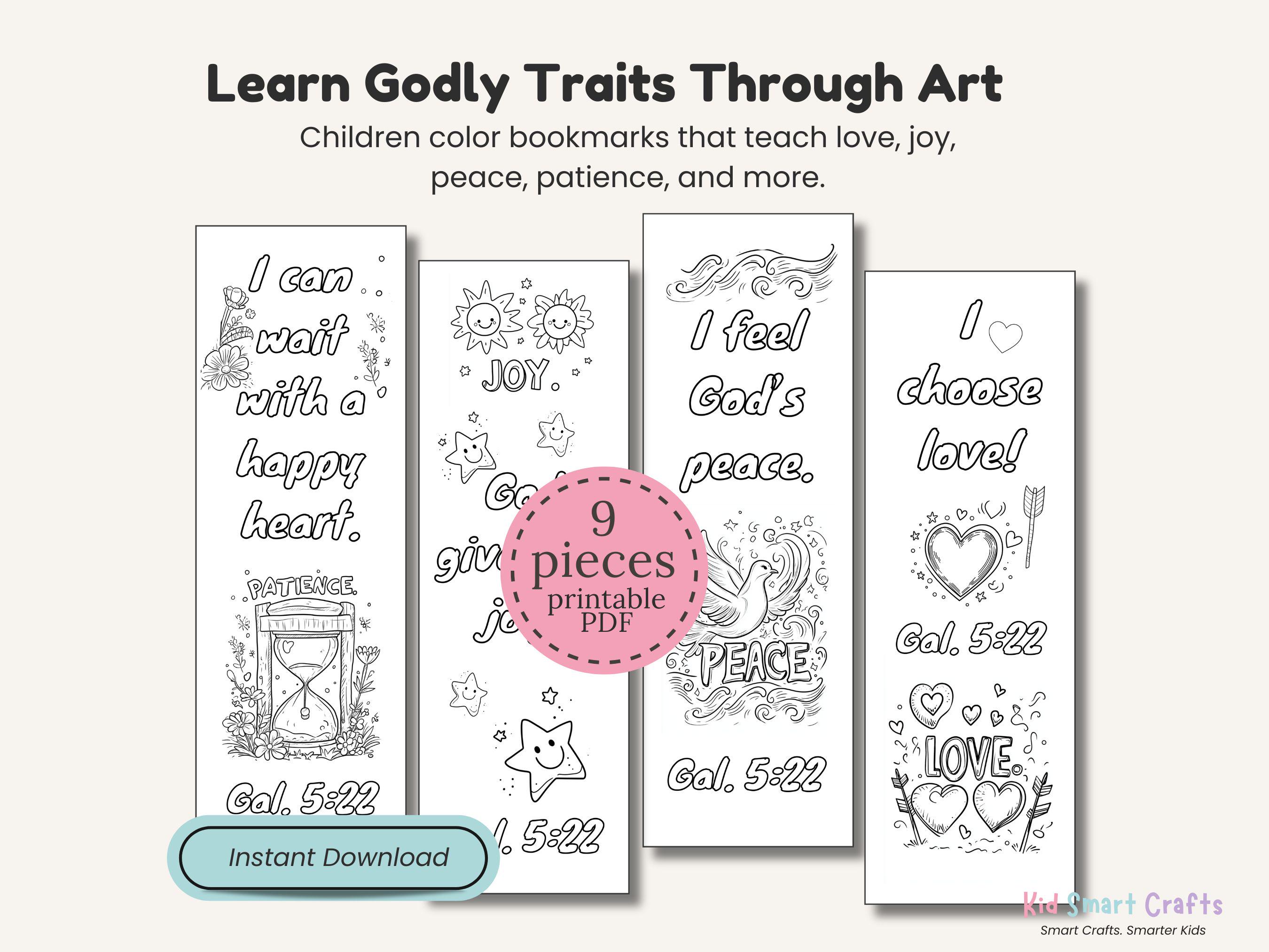 Fruits of the Spirit Bookmarks Coloring Christian Printable Bible ...