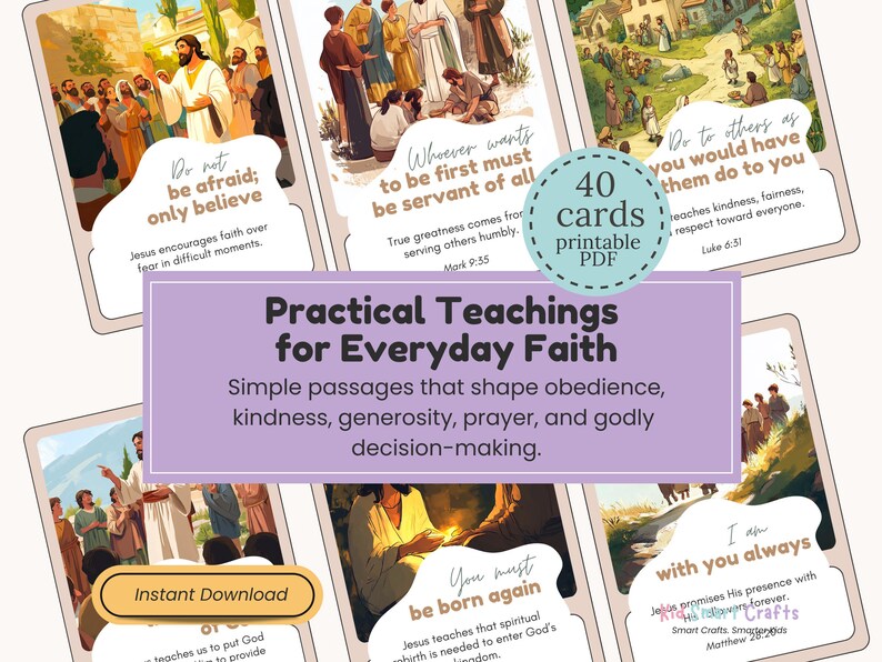 Jesus Sayings Flashcards Jesus Words and Teachings for Christian Kids ...