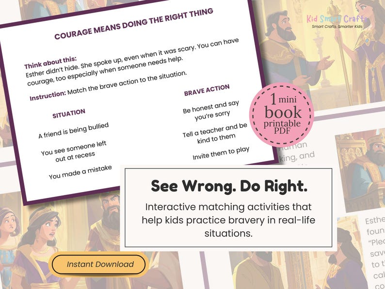 Esther Becomes Queen Bible Story for Kids Christian Printable Storybook ...